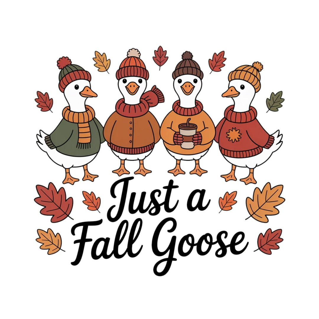 Fall Goose PNG, Funny Cozy Goose, Autumn Goose Shirt PNG, Cute Autumn ...
