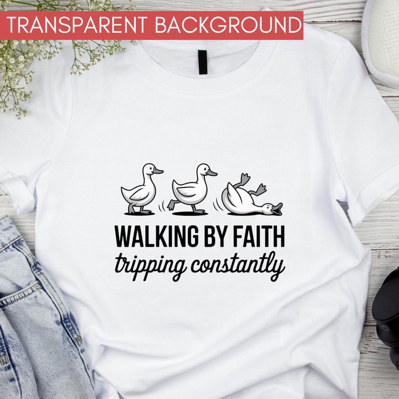 Christian PNG, Walking by Faith Tripping Constantly PNG, Three Goose ...