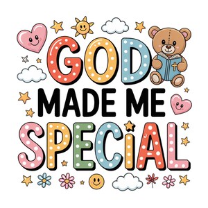 Christian PNG, Sublimation God Made Me Special Cut File Little Boys ...