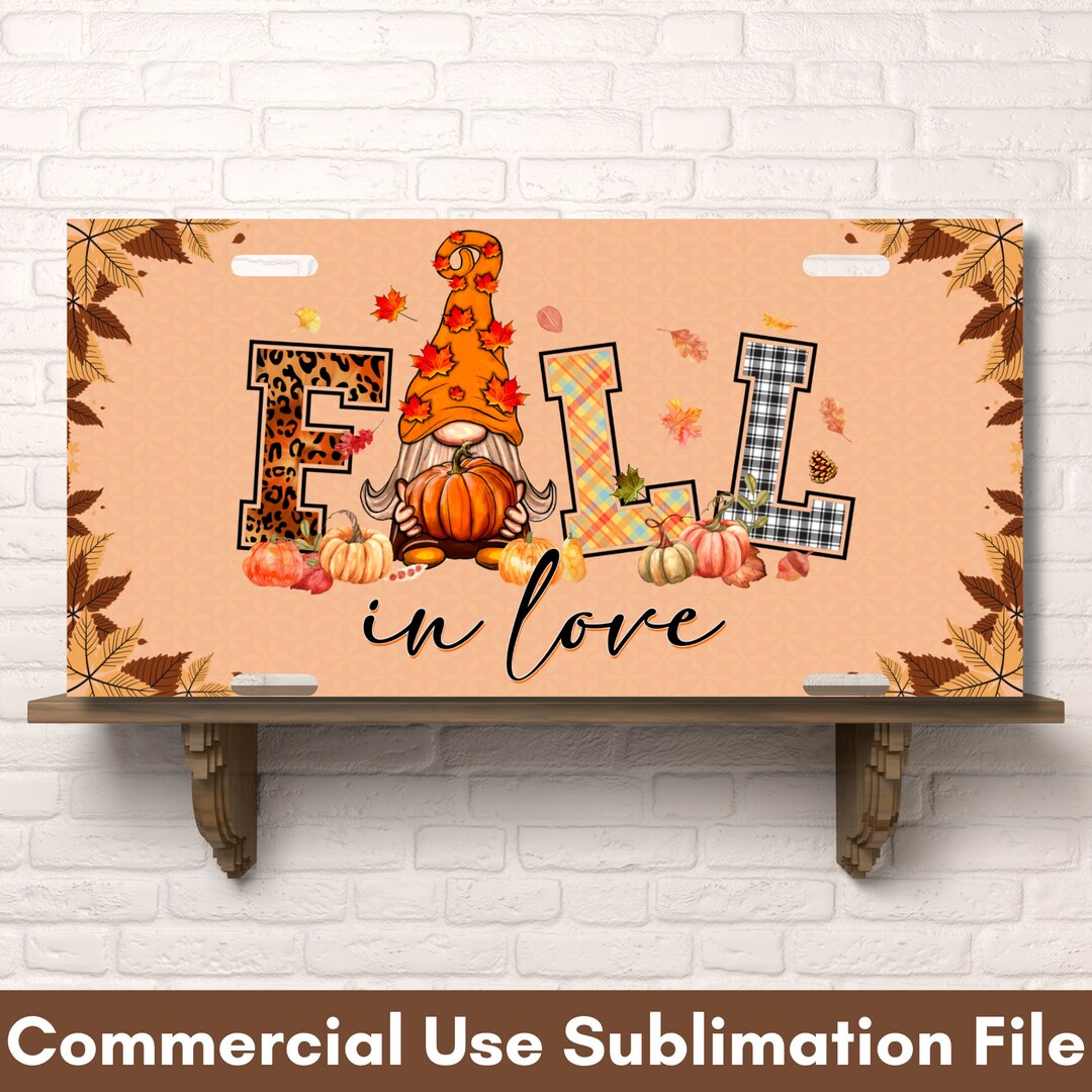 Fall PNG Designs License Plate Sublimation Designs, Fall PNG ...
