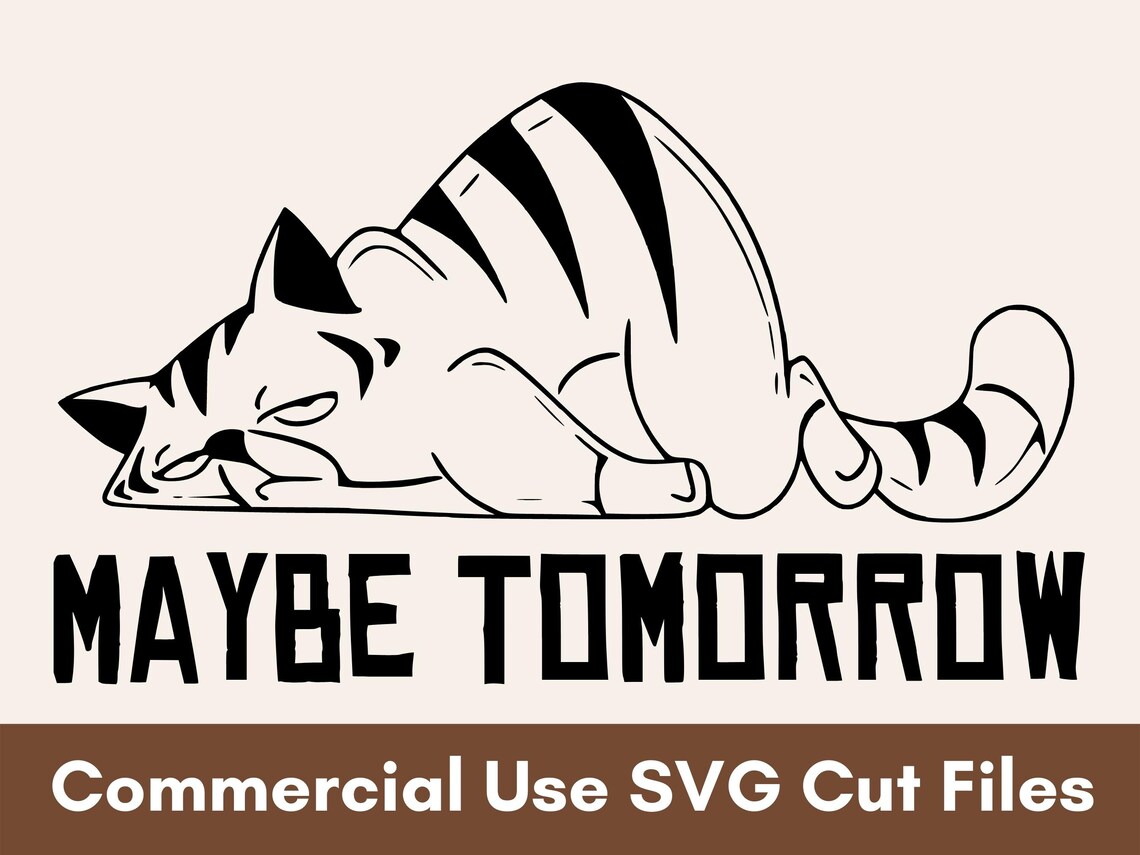 Lazy Cat SVG - Etsy