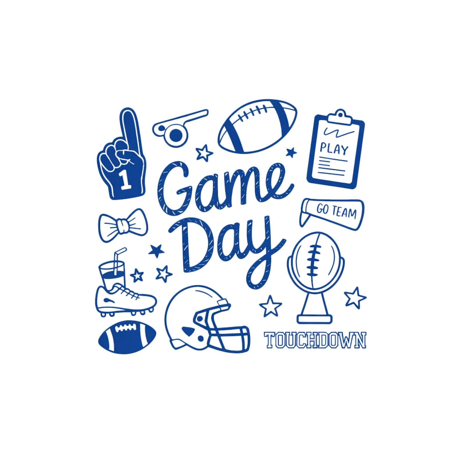 Football Doodles PNG, Game Day PNG, Hand Drawn Doodle Design, Touchdown ...