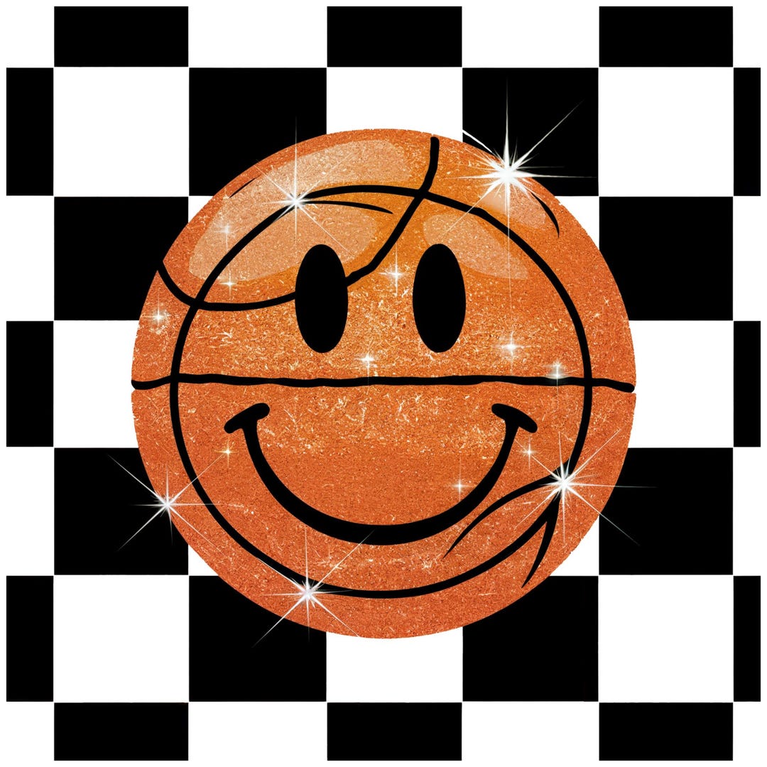 Basketball PNG, Smile Face Png, Game Day PNG, Basketball Retro Png ...