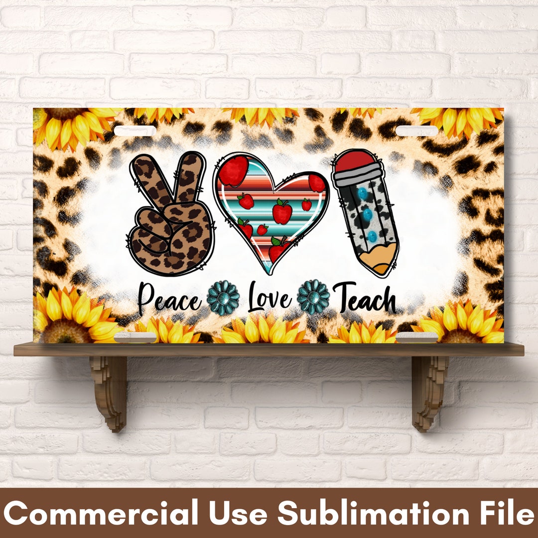 Western Teacher PNG License Plate Sublimation Design Teacher - Etsy