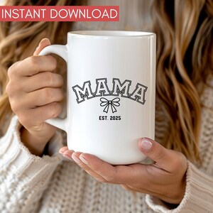 Mama Bow Varsity SVG File, Mother Day SVG, Mama Coquette Bow SVG, Soft ...