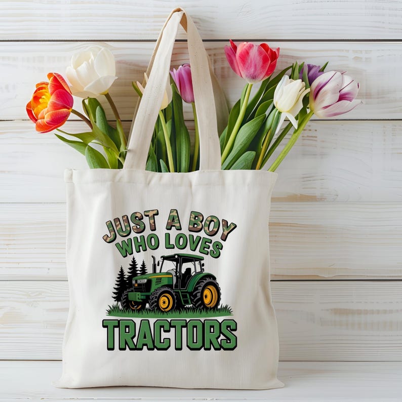 Just A Boy Who Loves Tractors PNG Sublimation Design Download, Hand ...