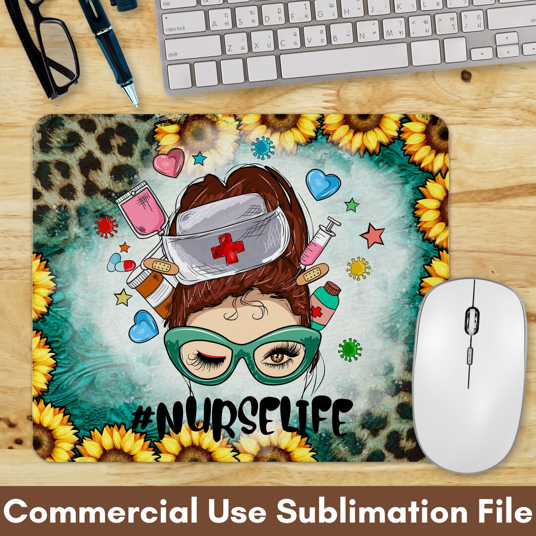 Nurse PNG Sublimation Files Nurse Mouse Pad Sublimation Designs ...