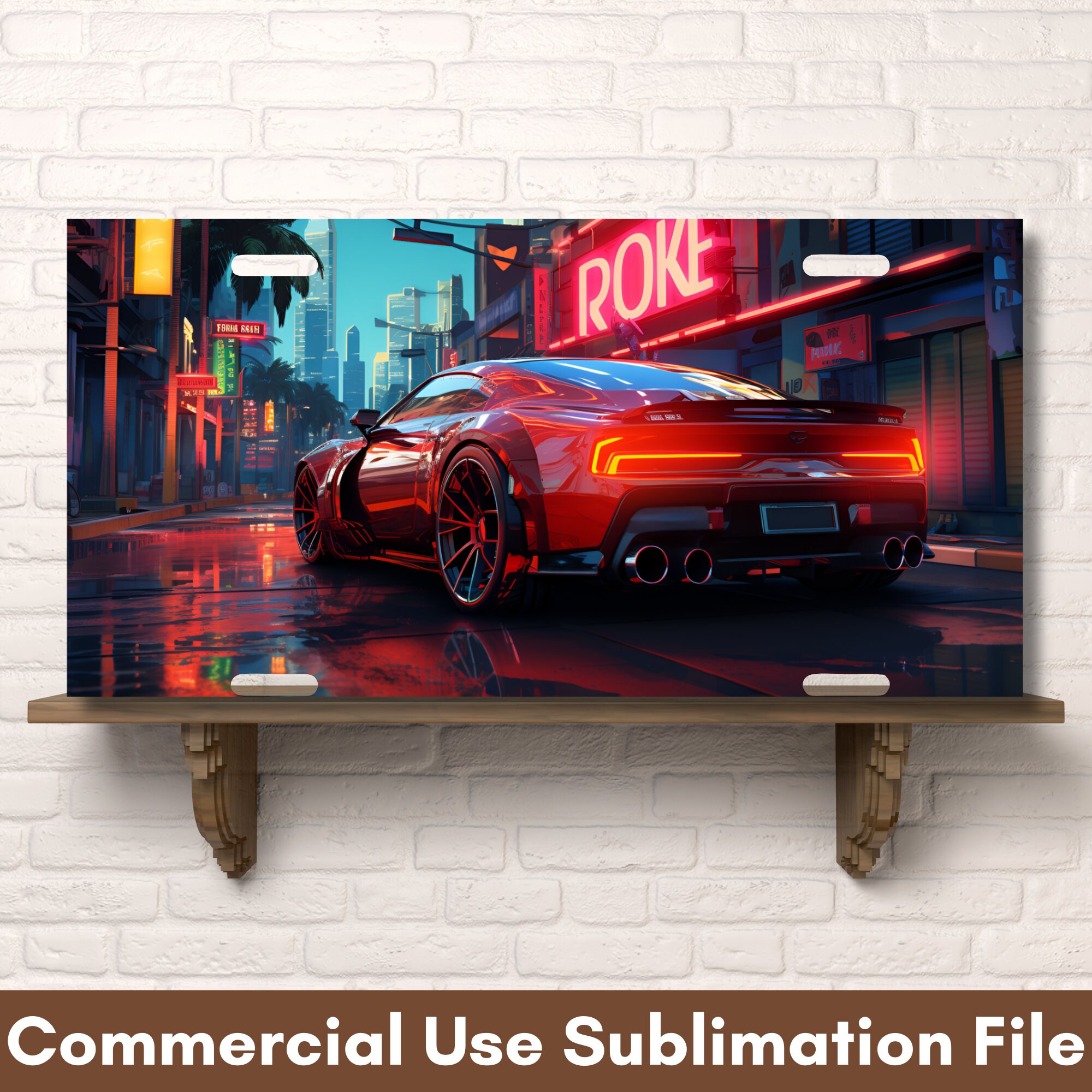 Synthwave Cars PNG for Sublimation Bundle License Plate Sublimation ...