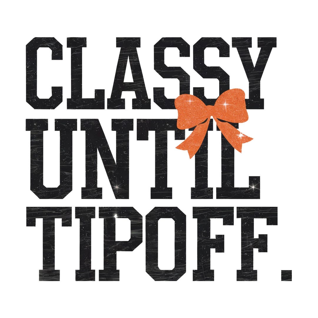 Classy Until Tip off PNG, Coquette Bow Retro Basketball Mama PNG, Game ...