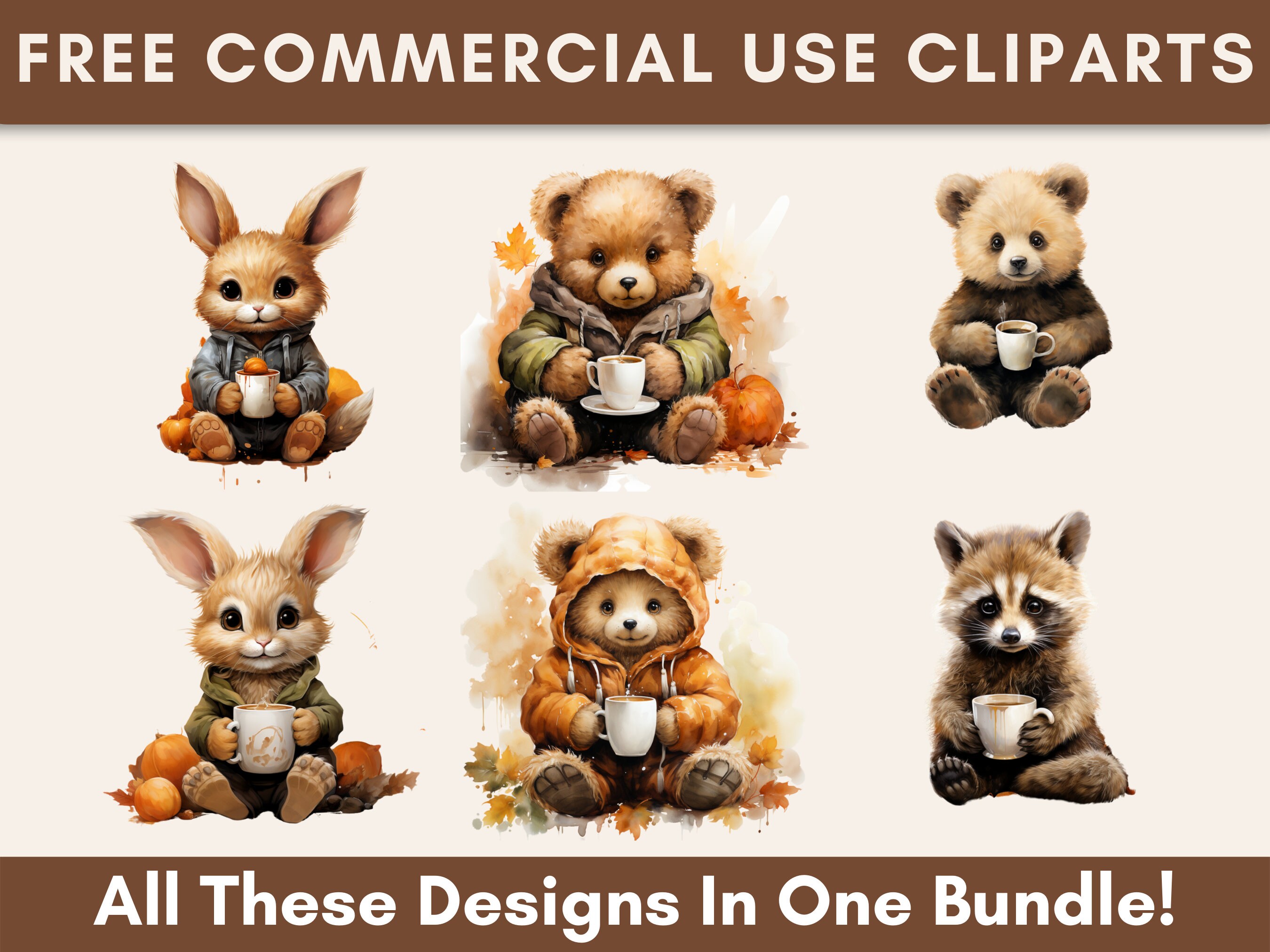 Cute Fall Clipart PNG Bundle, Fall PNG Bundle for Sublimation, Forest ...