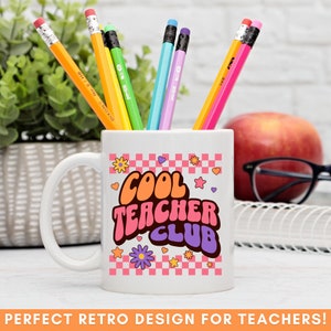 Cool Teacher Club PNG, Retro Teacher PNG, Back to School PNG, Teacher ...