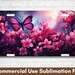 Butterflies Flowers PNG Sublimation License Plate Sublimation Designs ...