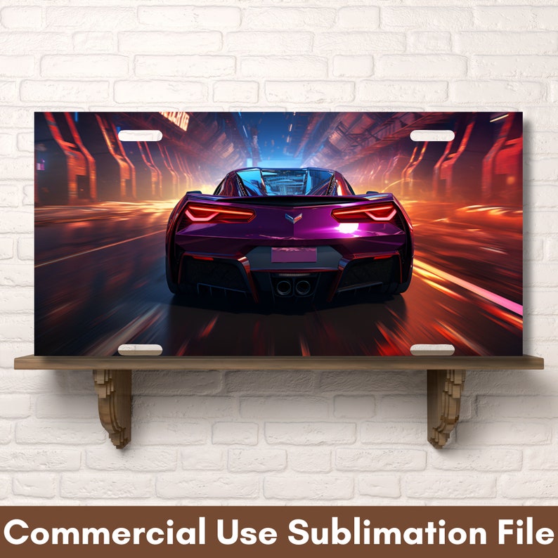 Synthwave Cars PNG for Sublimation Bundle License Plate Sublimation ...