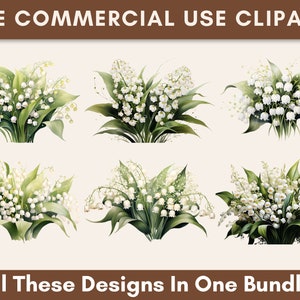 May Birth Flower PNG Bundle Watercolor Flower Designs, Lilies PNG Files ...
