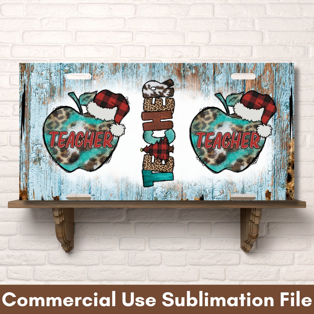 Western Teacher PNG License Plate Sublimation Design, Teacher Digital ...
