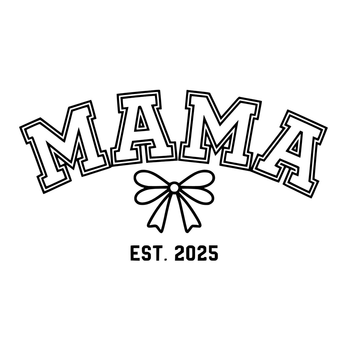 Mama Bow Varsity SVG File, Mother Day SVG, Mama Coquette Bow SVG, Soft ...