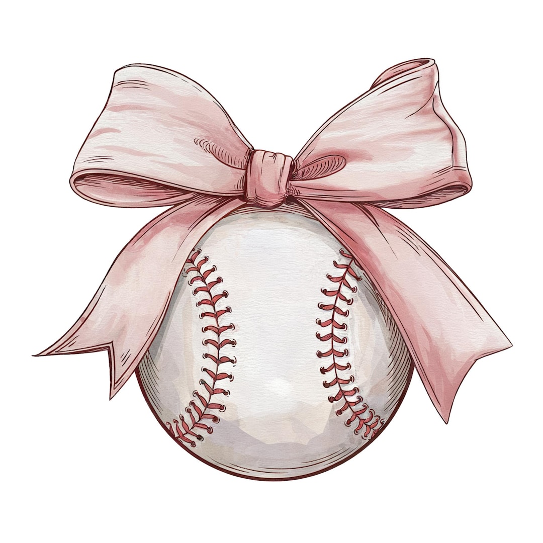 Coquette Baseball Png Sublimation Design, Pink Ribbon Bow Png, Baseball ...