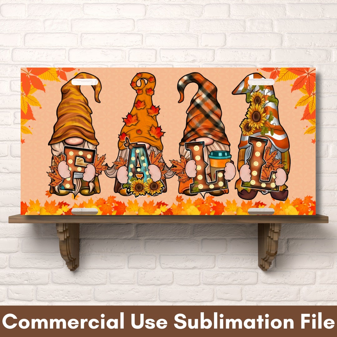 Fall PNG Designs License Plate Sublimation Designs, Fall PNG ...