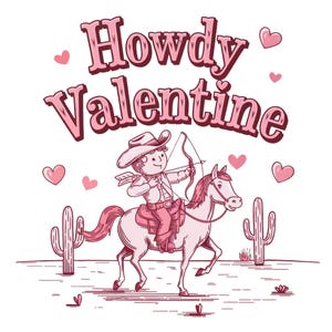 Howdy Valentine PNG, Retro Valentine PNG, Howdy PNG, Vintage Cowboy ...