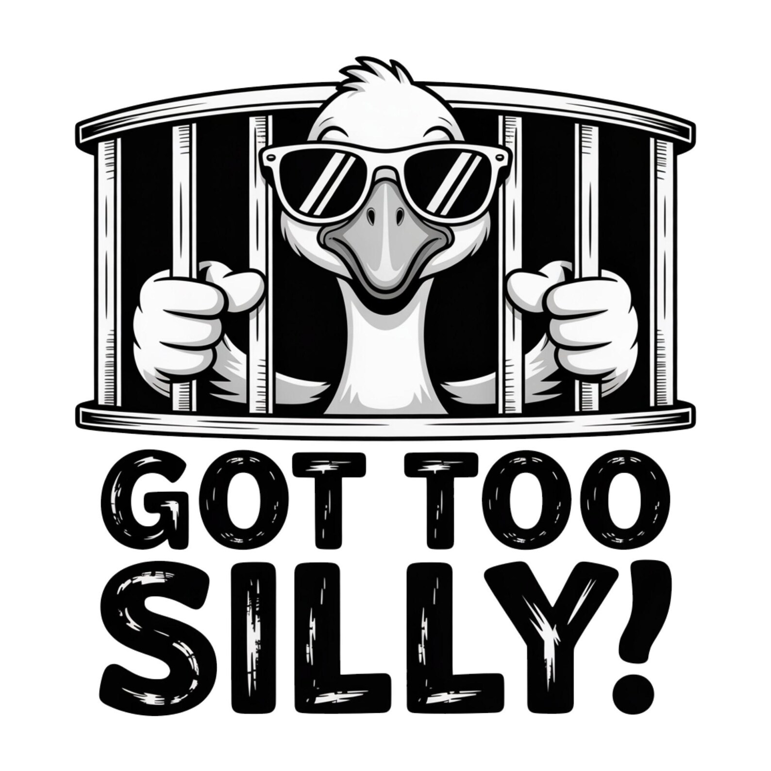 Got Too Silly Goose PNG, Funny Sarcastic Goose PNG, Trendy Attitude ...
