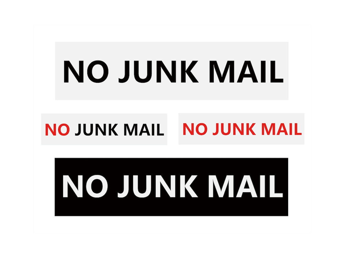 No Junk Mail Sign for Home Self Adhesive Tape on Letterbox Mailbox. - Etsy