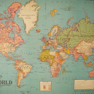 Word Map Vintage Poster With Magnetic Wooden Hanger Combo Horizontal ...