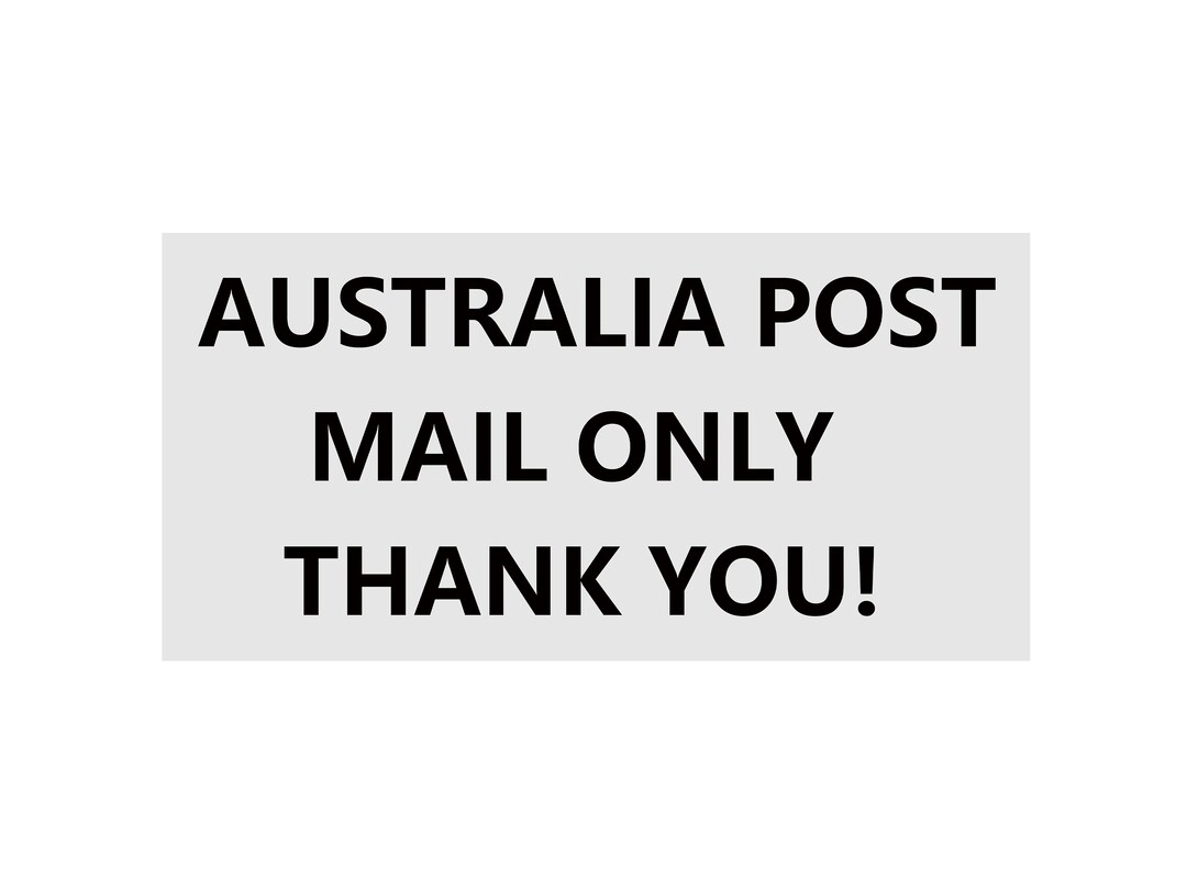 Australia Post Mail Only Sign for Home Self Adhesive Tape Letter Box ...