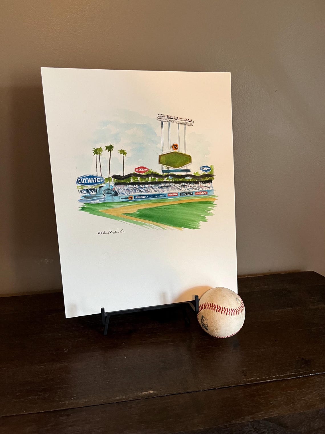 Dodger Stadium Original Watercolor - Etsy