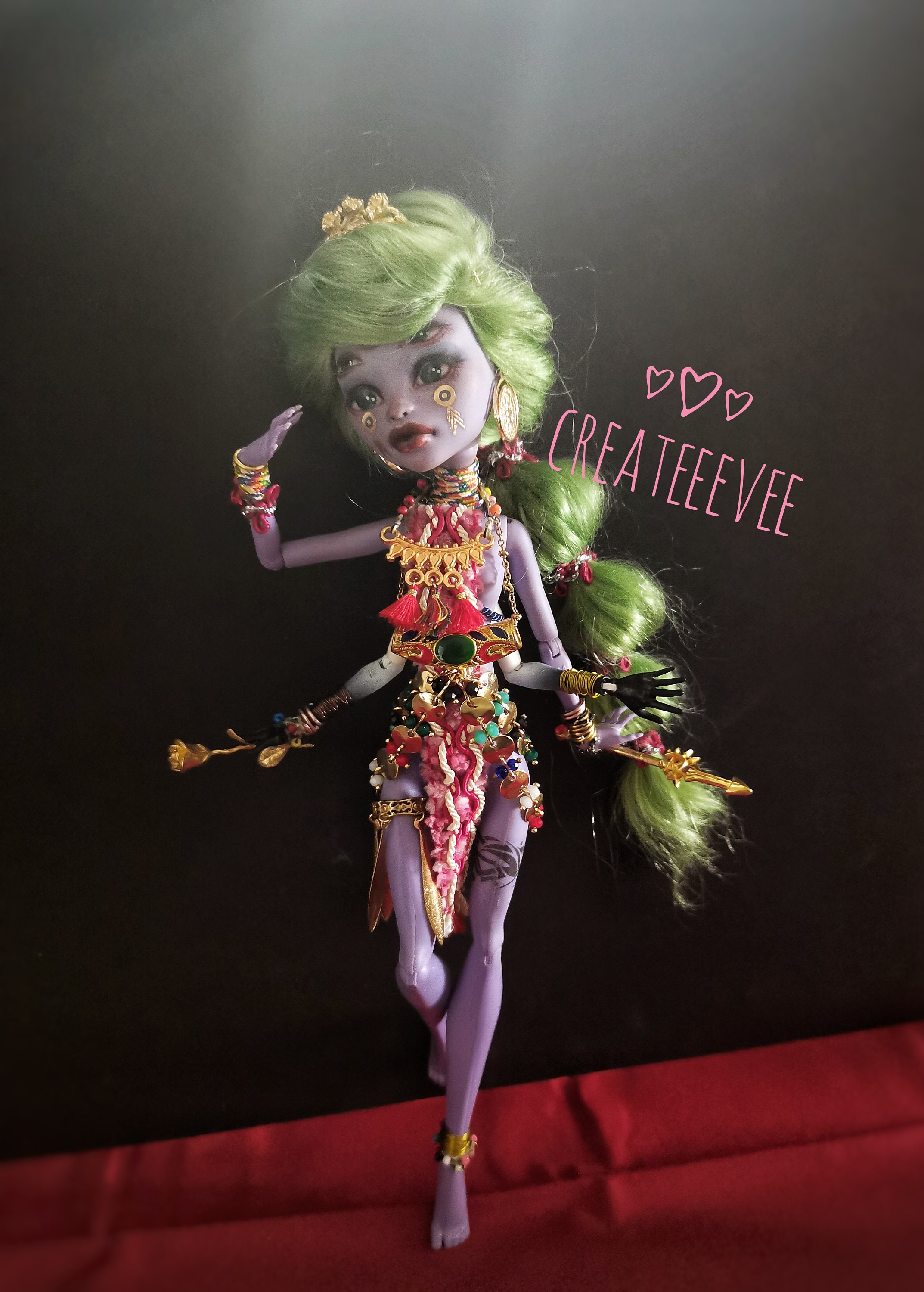 Ooak Monster High Custom Repaint Doll Jane Boolittle Goddess Hindu ...