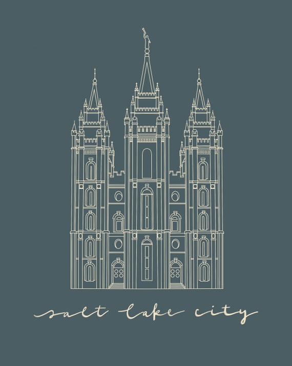 Salt Lake Temple Outline Print - Etsy