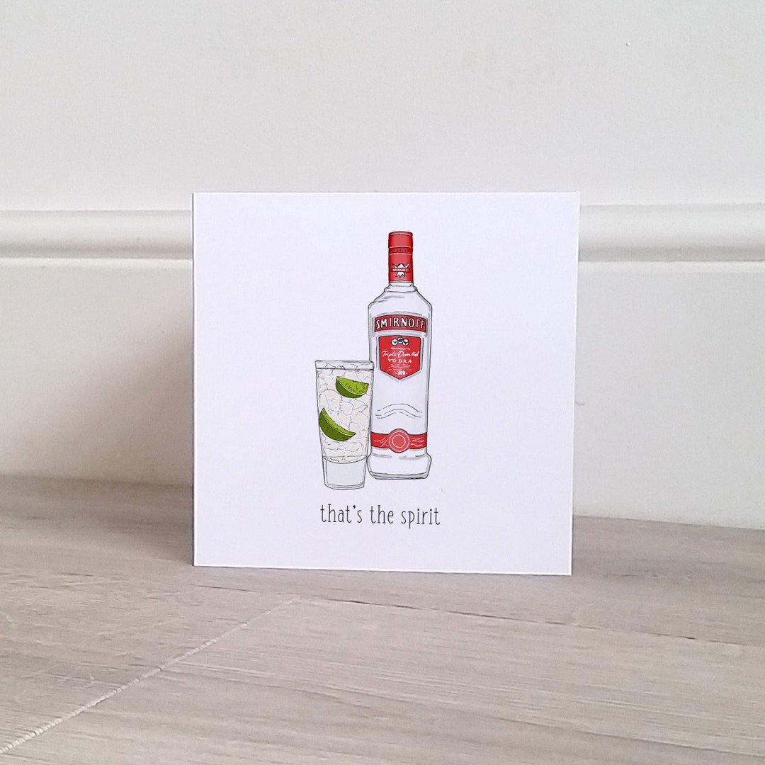 Vodka, that's the spirit greeting card personalisation available - Etsy ...