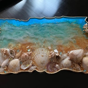 Large Luxurious Ocean Shell Embellished Serving Tray . - Etsy