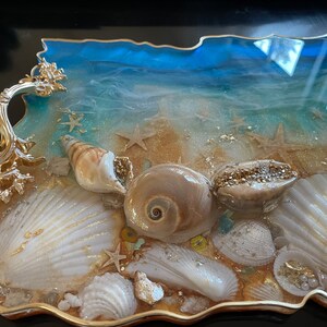 Large Luxurious Ocean Shell Embellished Serving Tray . - Etsy