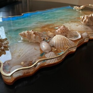 Large Luxurious Ocean Shell Embellished Serving Tray . - Etsy