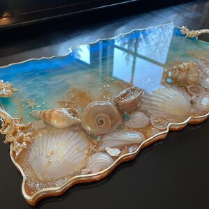 Large Luxurious Ocean Shell Embellished Serving Tray . - Etsy