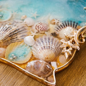 Large Luxurious Ocean Shell Embellished Serving Tray . - Etsy