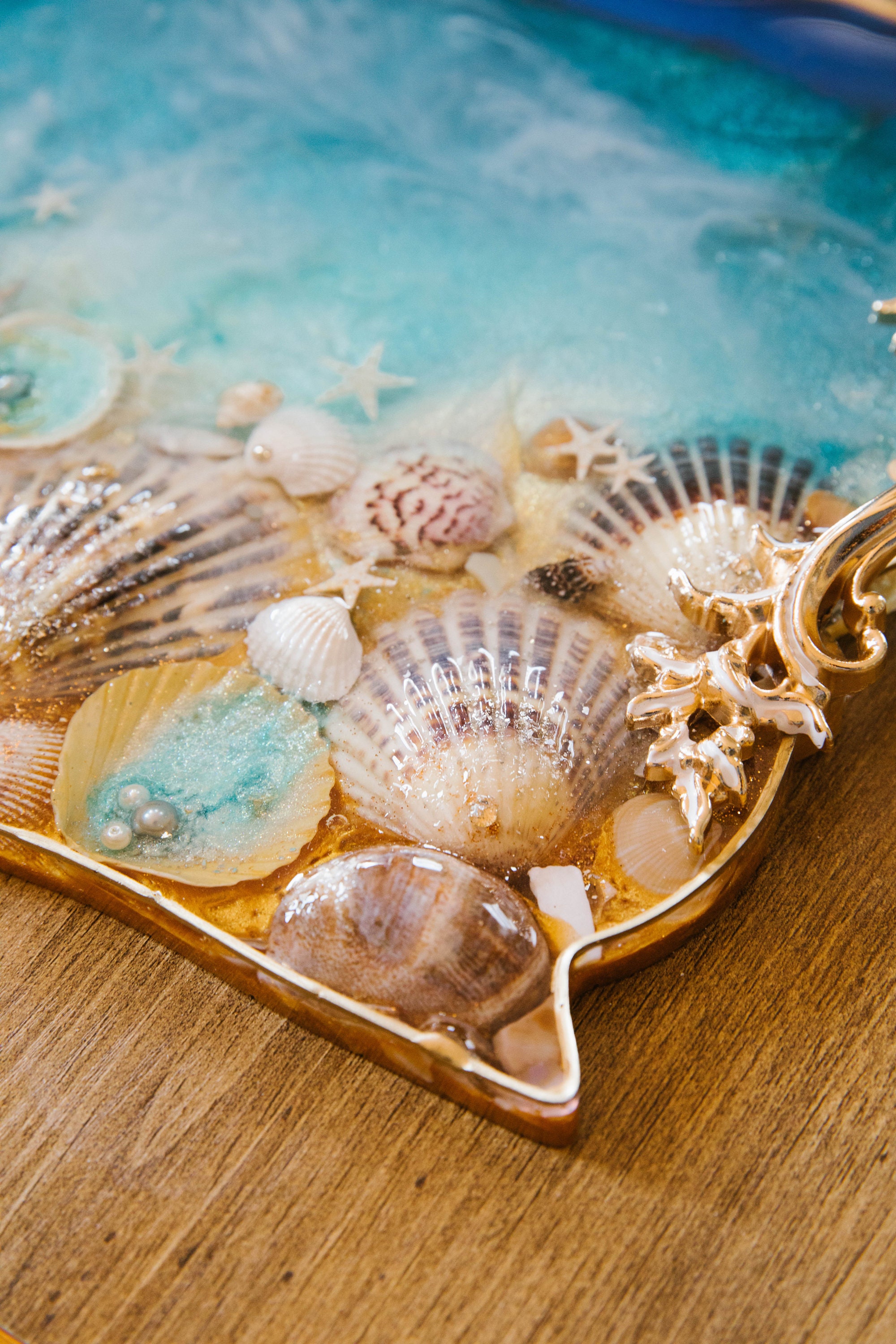 Large Luxurious Ocean Shell Embellished Serving Tray . - Etsy