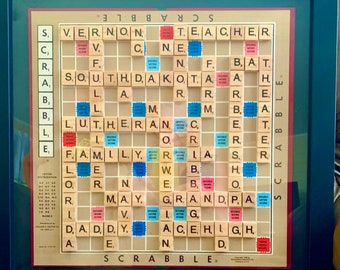 PERSONALIZED SCRABBLE BOARD (framed) - Using Your Own Words! - Etsy