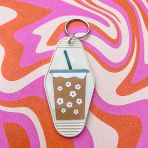 Iced Coffee White Motel Keychain - Etsy