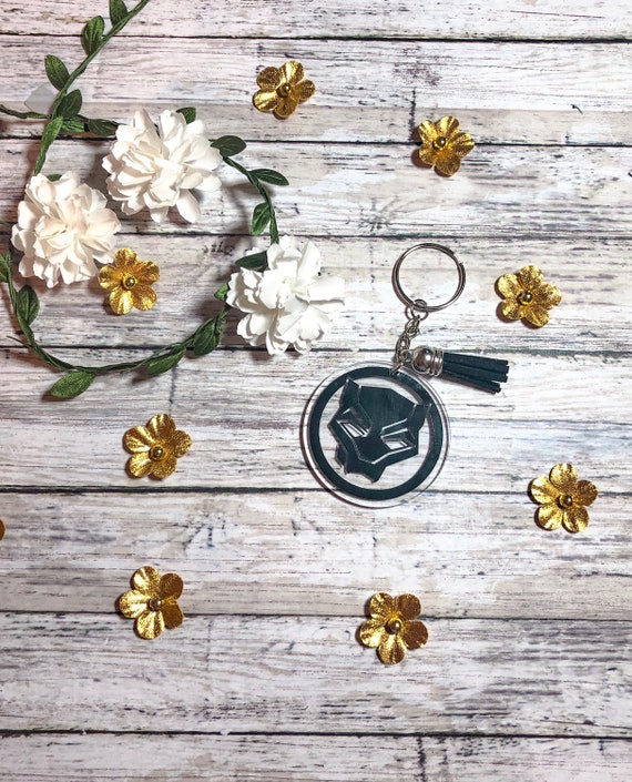 Black Panther Inspired Acrylic Keychain - Etsy