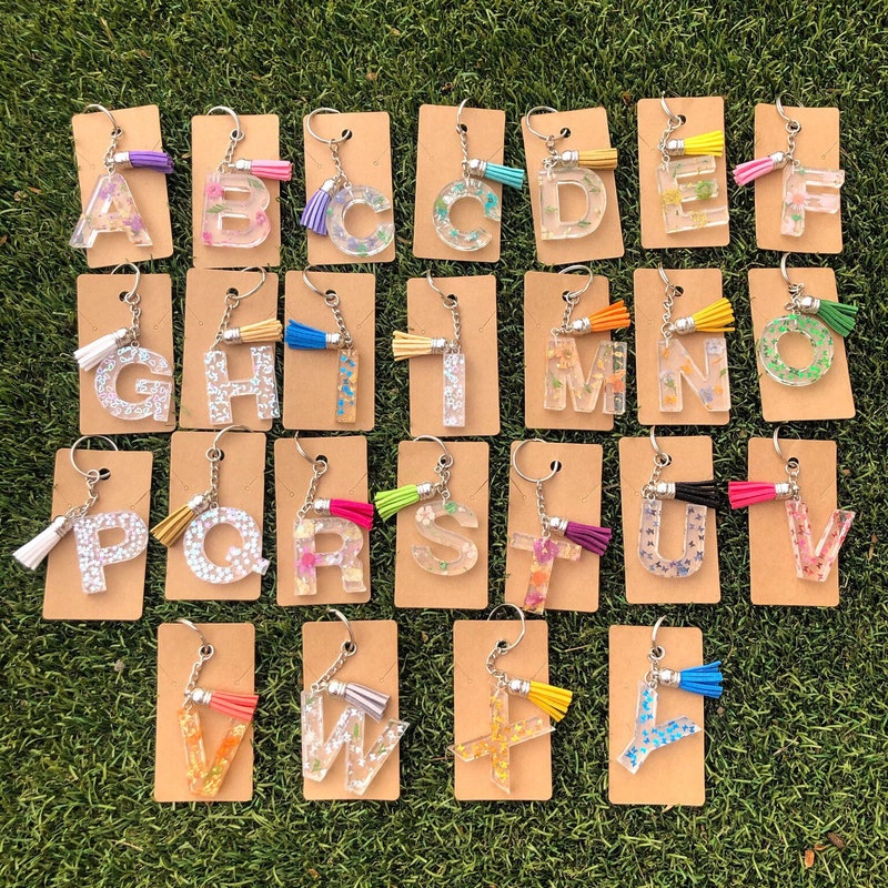 Resin Letter Keychain - Etsy