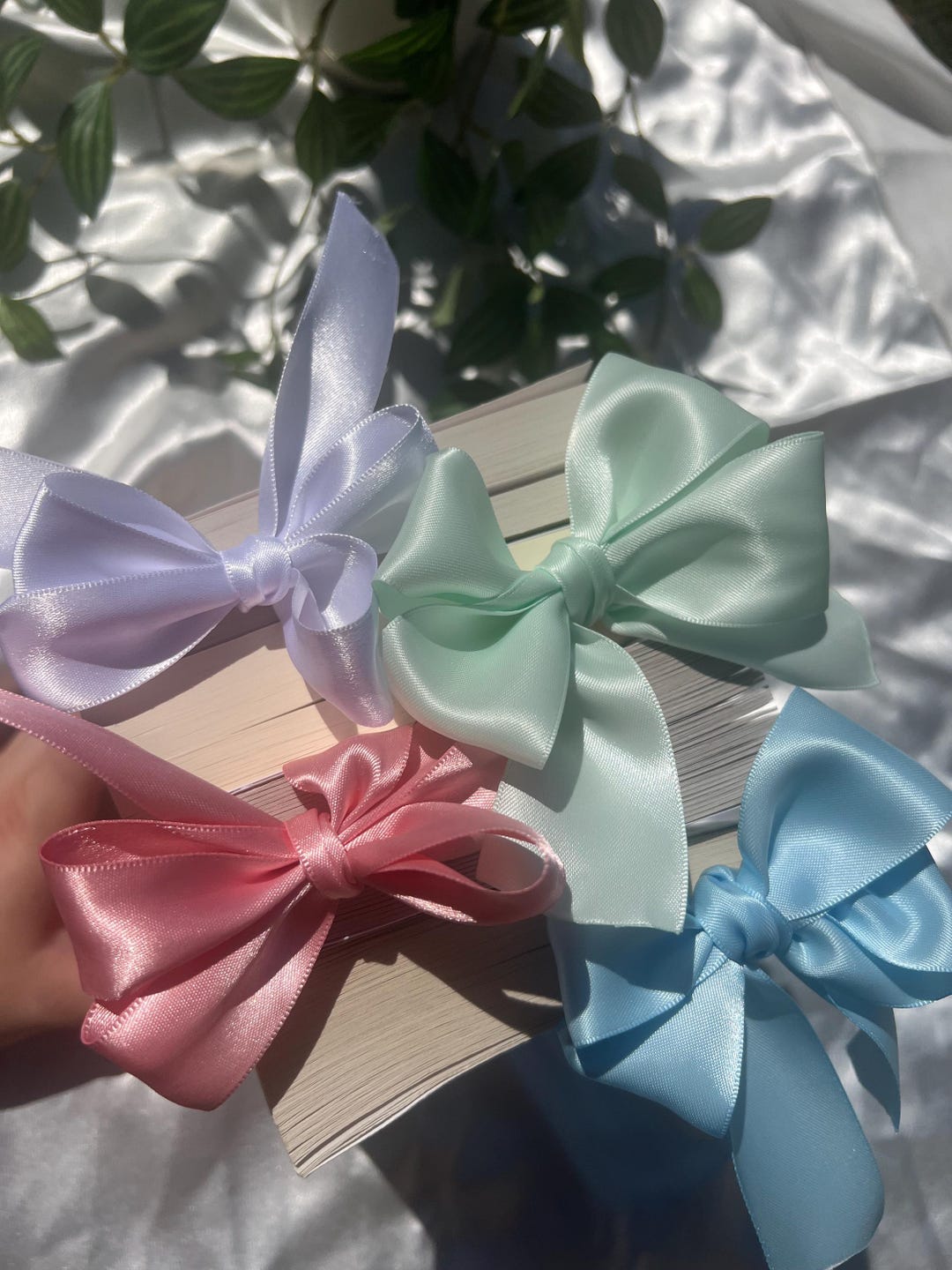 Bow Satin Ribbon Bookmarks // Bookshelf Accessory // Trendy, Coquette ...