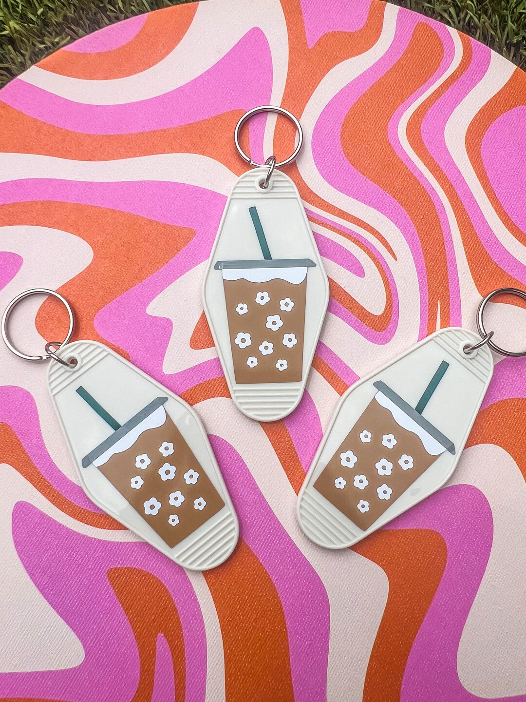 Iced Coffee White Motel Keychain - Etsy