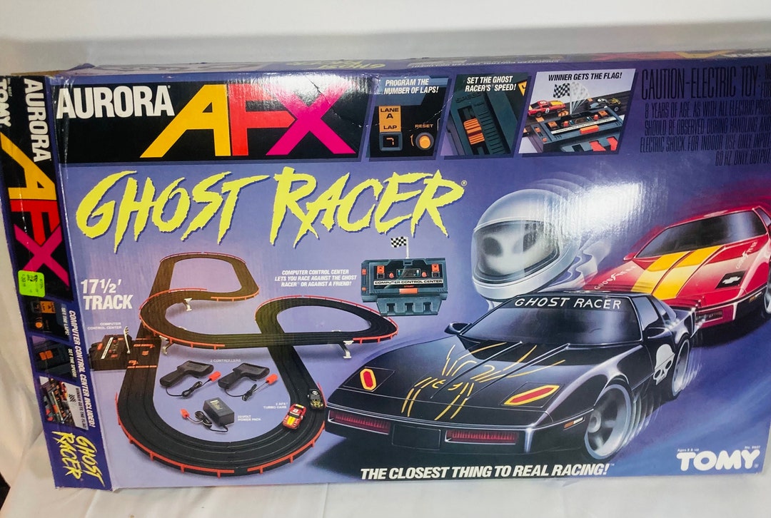 Vintage 1980's Tomy Aurora AFX Ghost Rider Slot Car Race Track Set No ...