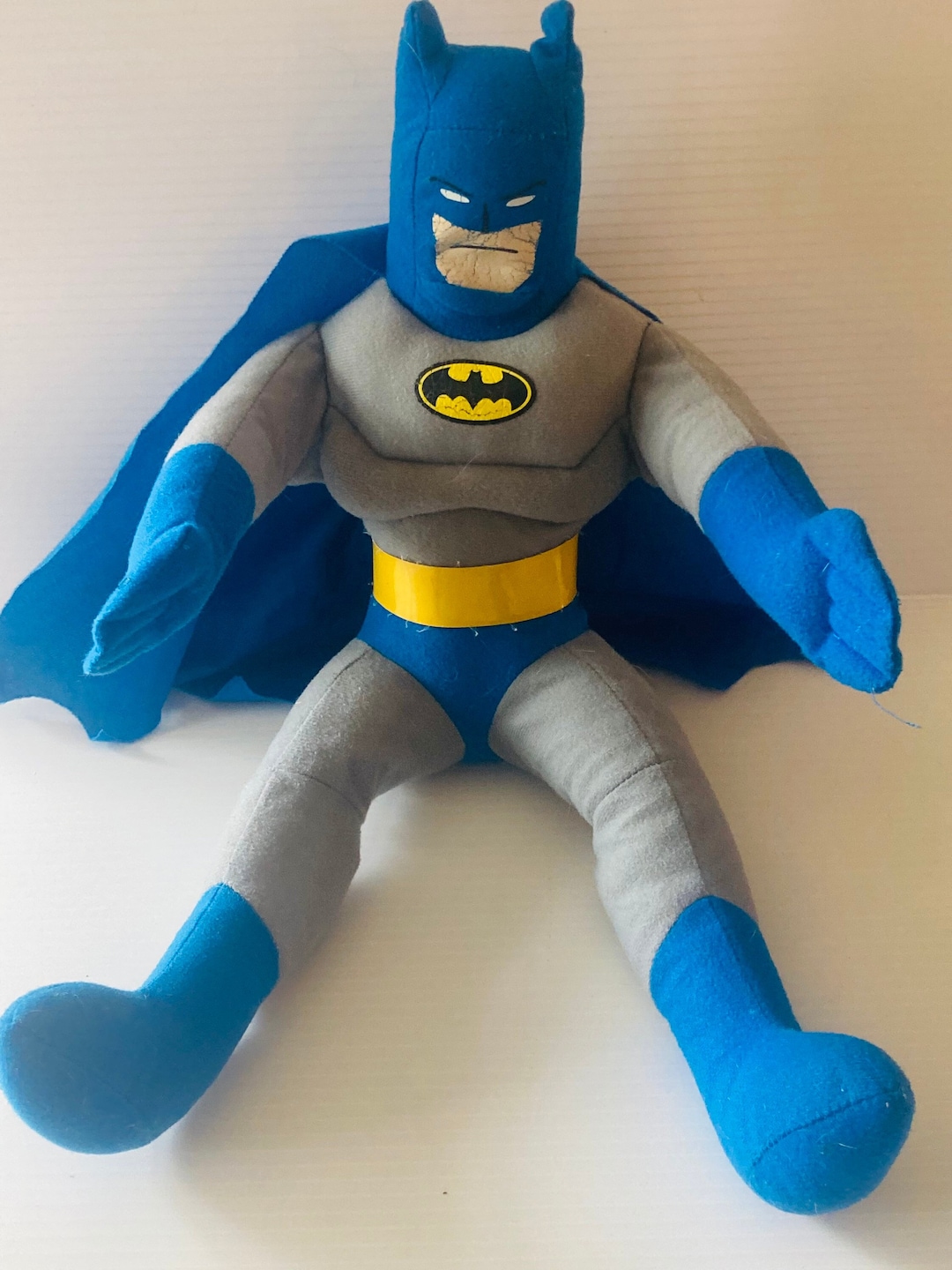 Vintage 17" Batman DC Comics Stuffed Plush Doll Blue & Gray - Etsy