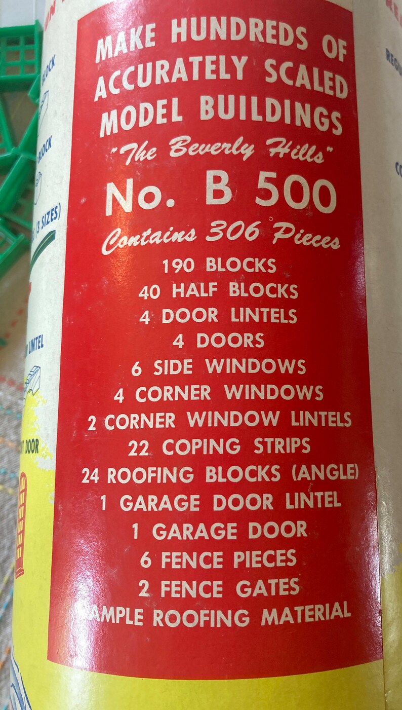 Vintage 1950's Block City Plastic Building Blocks Set B500 - Etsy