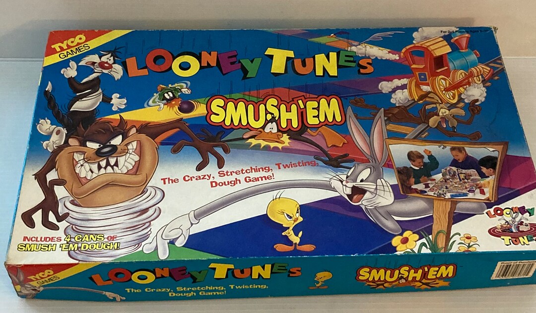 Vintage 1994 Tyco Smush 'em Looney Tunes Board Game Rare - Etsy