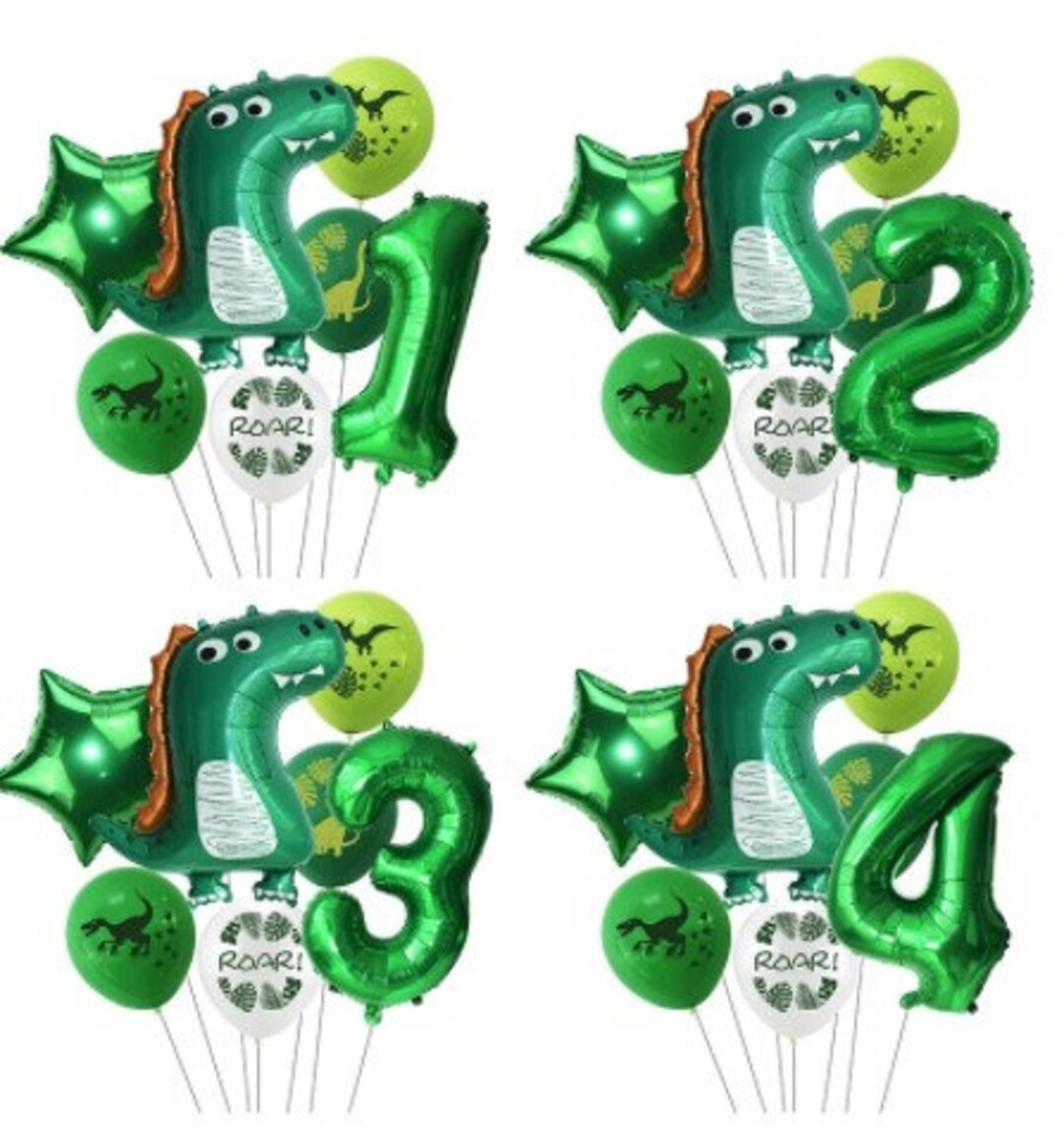 Birthday Balloons Dinosaur Theme: Balloons Green Giant Number - Etsy