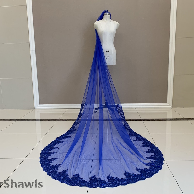 Royal Blue Wedding Veil - Etsy