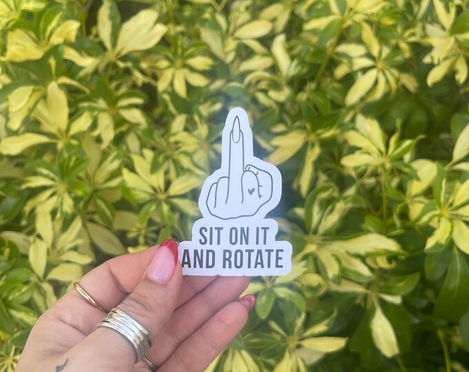 Sit on It & Rotate Middle Finger Sticker - Etsy